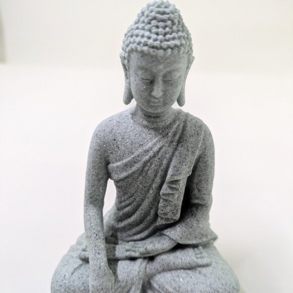 Art | Mini Buddha Statue Sandstone Zen Figurine For Desk Aquarium Or ...